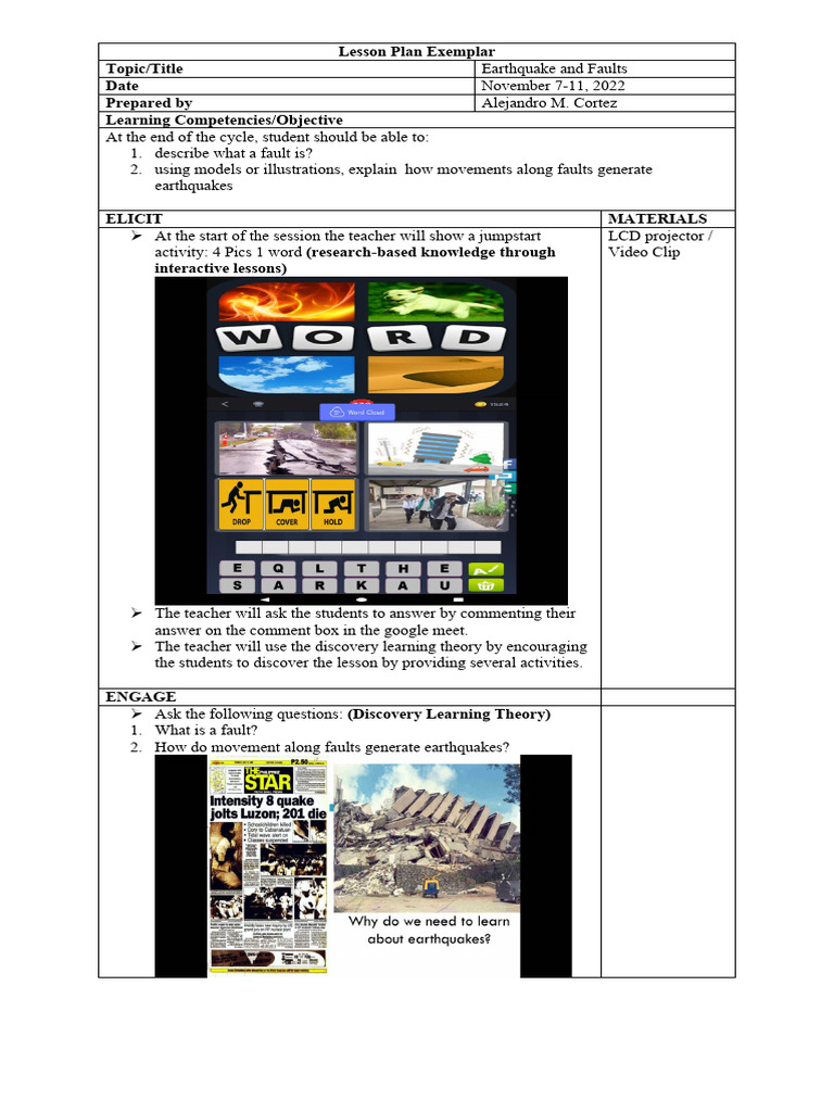 Earthquake and Faults | PDF | Earthquakes | Learning Theory (Education)