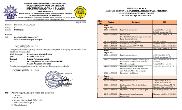 Undangan IHT 23-24 | PDF