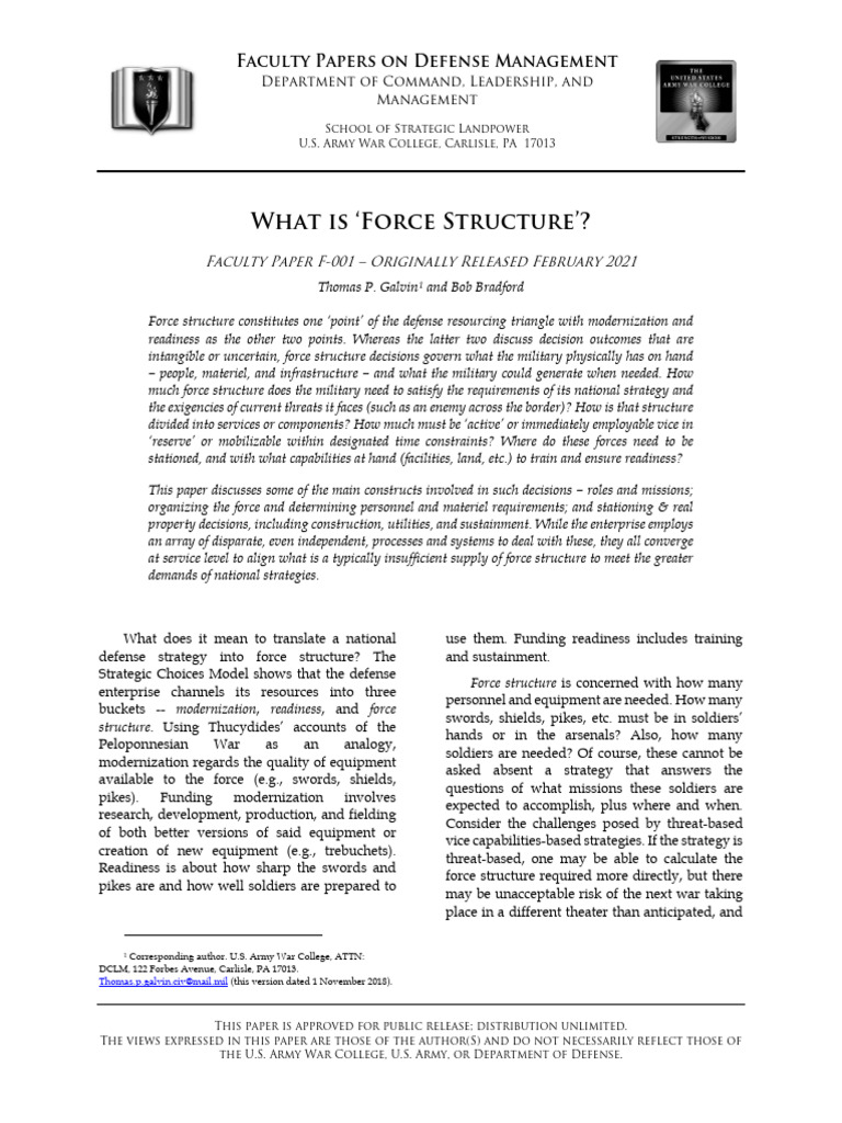 Understanding Military Force Structure | PDF | United States Department ...