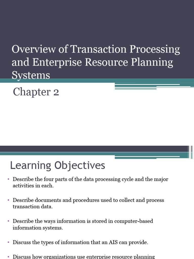 02- Part 1 Overview of Transaction Processing and Enterprise Resource Planning Systems | PDF