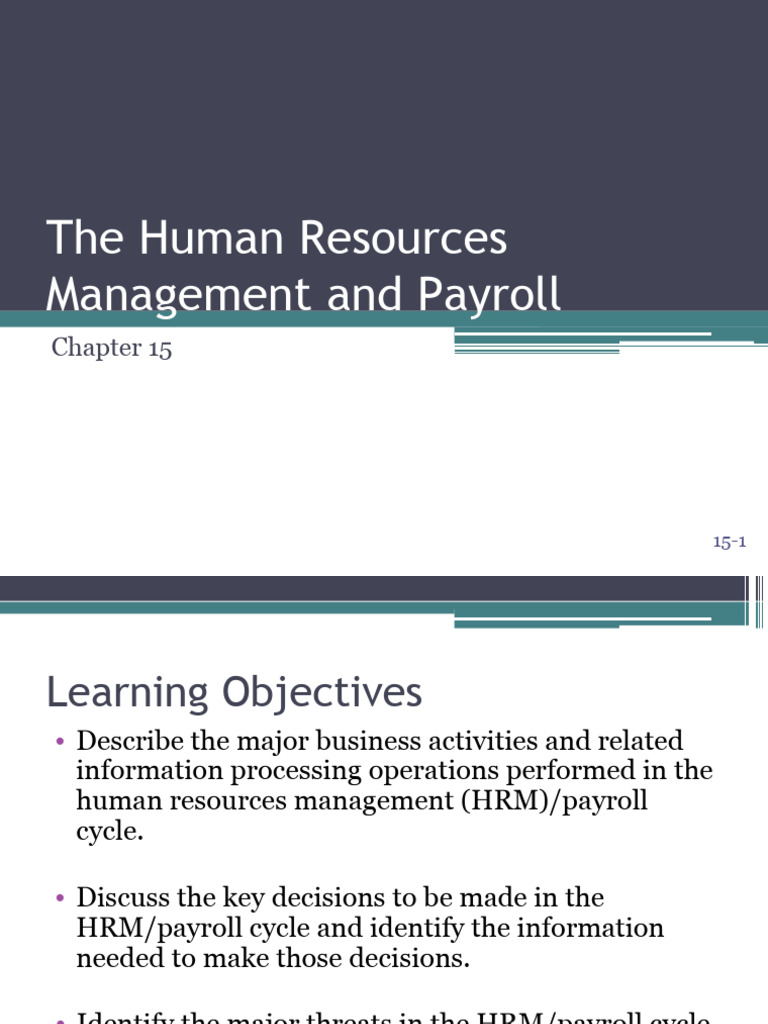09 - The Human Resources Management and Payroll Cycle | PDF | Payroll ...
