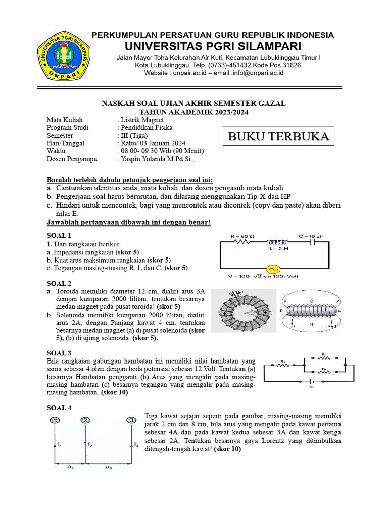 Soal Listrik Magnet Dan Eldas | PDF