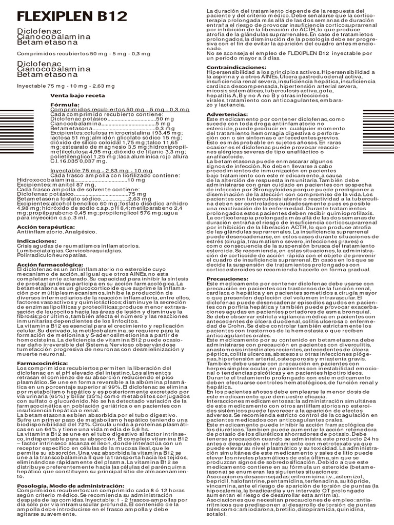 Flexiplen-B12 Prospecto | Descargar gratis PDF | Medicamentos con ...