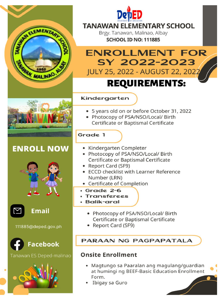 Enrollment Requirements Tarp A4 | PDF