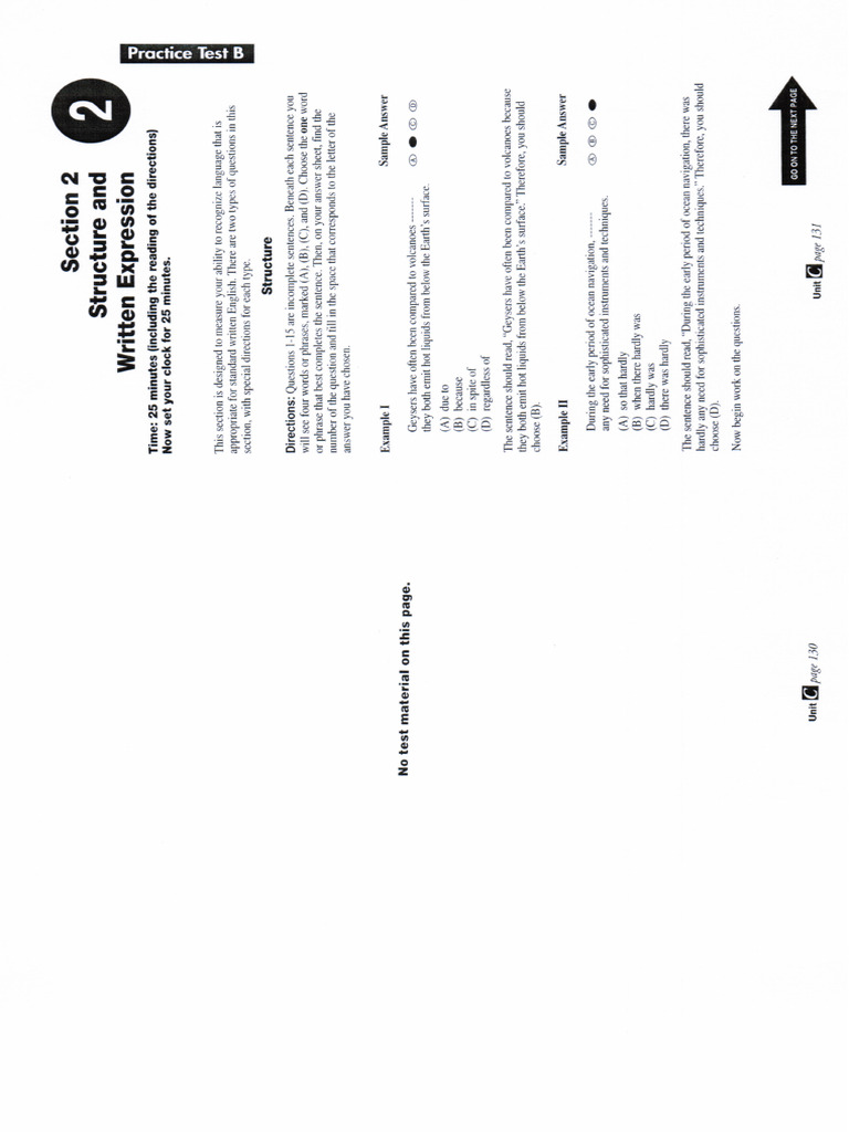 TOEFL ETS Structure Practice Test B | PDF