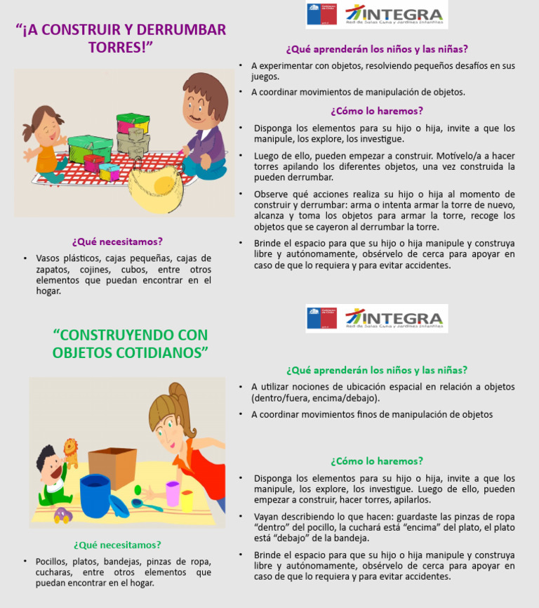 Fichas de Actividades para Realizar en El Hogar | PDF
