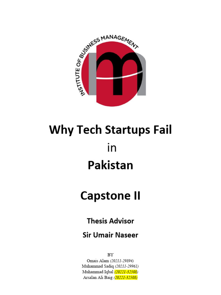 Why Tech Startups Fail In Pakistan Final Download Free Pdf