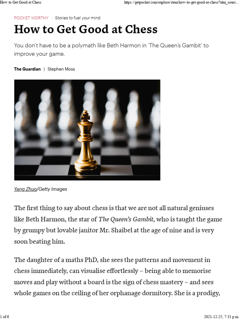 How To Get Good At Chess Pdf Chess Traditional Board Games