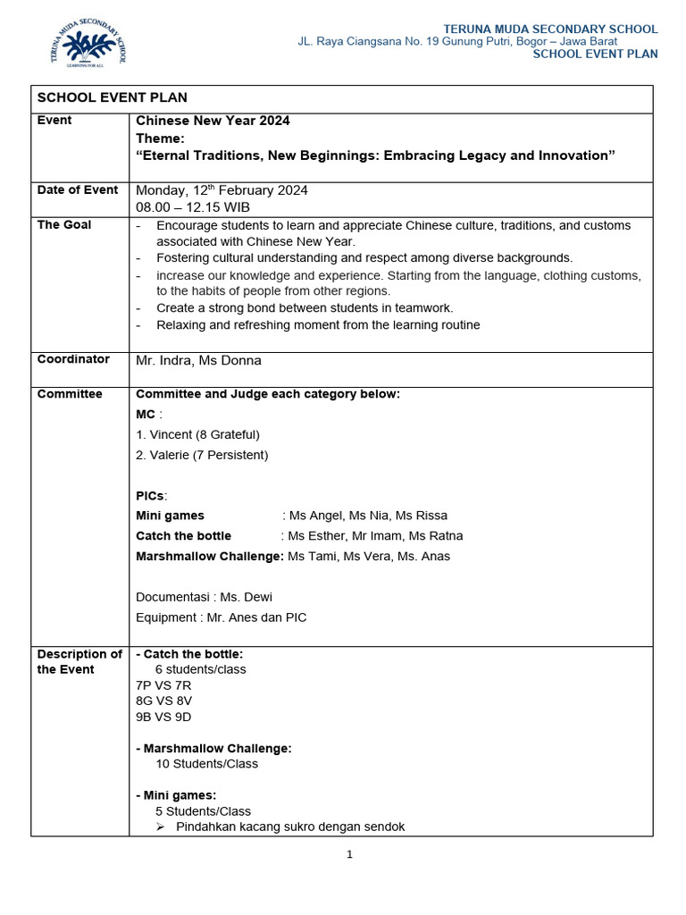 CNY - Event Plan | PDF