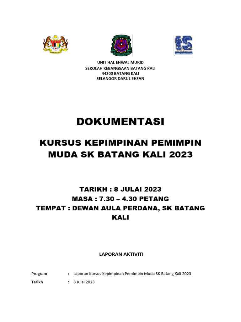 Laporan - Dokumentasi Kursus Kepimpinan Pemimpin Muda | PDF