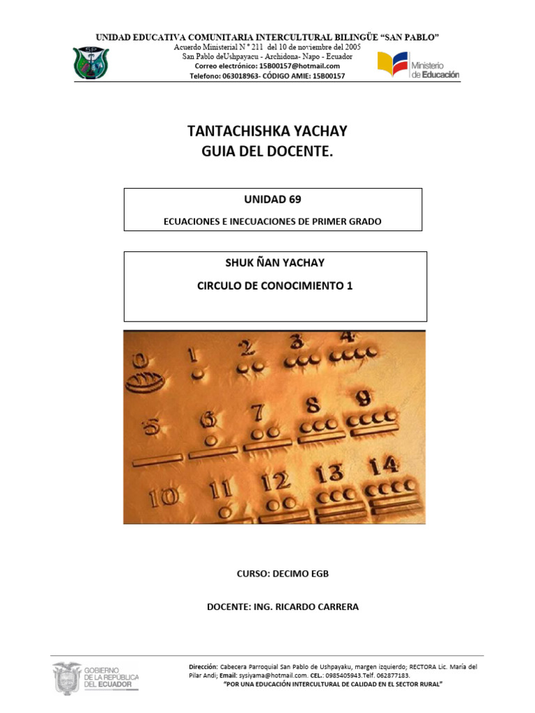 Guia Decimo EGB Unidad 1 | PDF | Triángulo | Ecuaciones