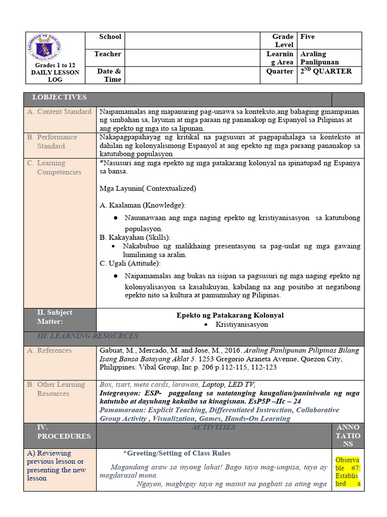 Q2 COT AP 5 - Kristiyanisasyon | PDF