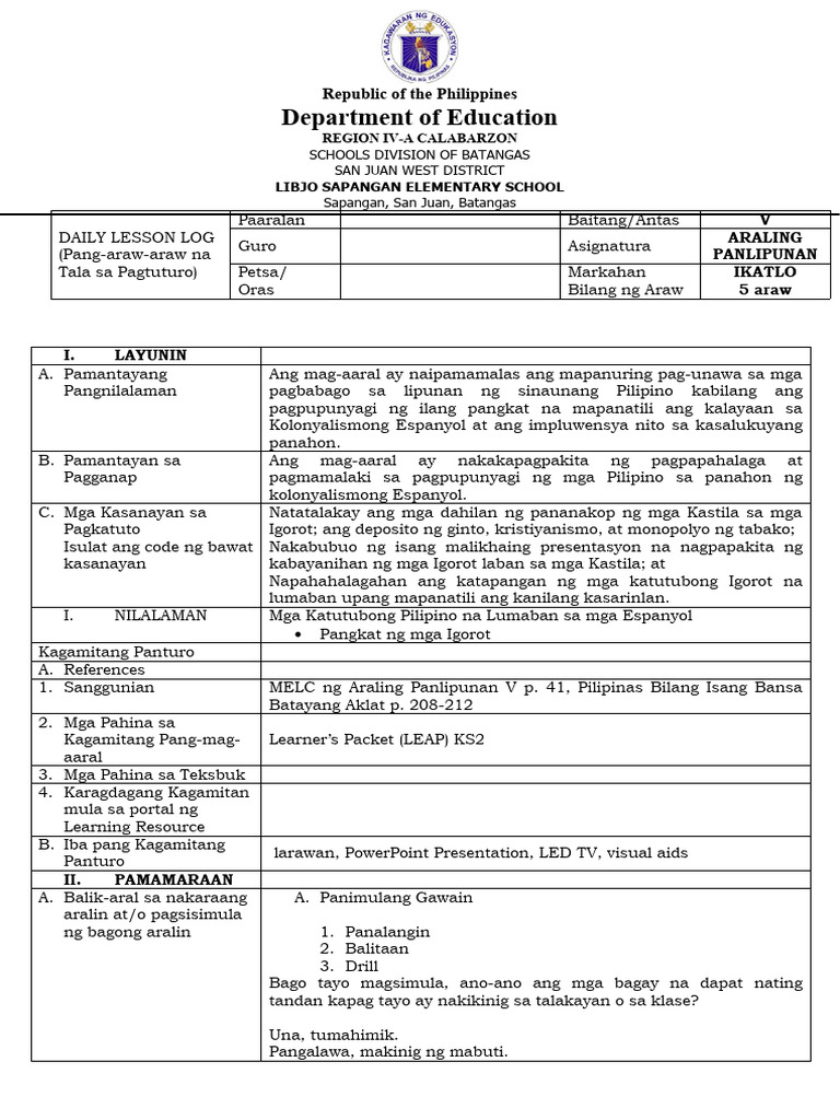 AP COT PLAN 3rd QTR 2023 | PDF
