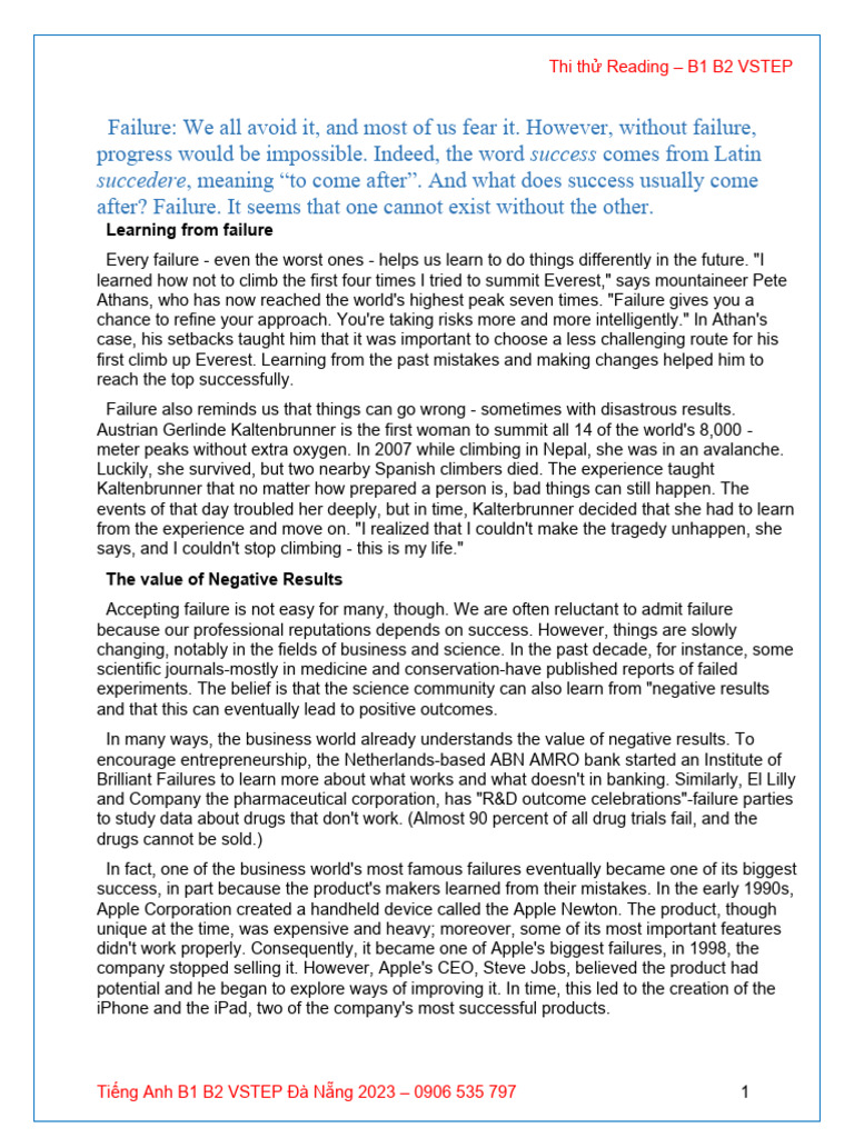 Practice 1 - Learning From Failure x15 | PDF | Mount Everest | Apple Inc.