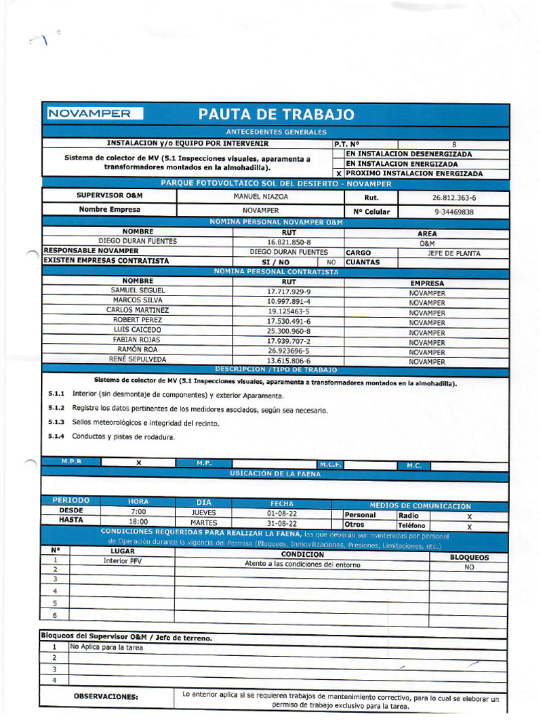 PT N°8 Sistema de Colector MV | PDF
