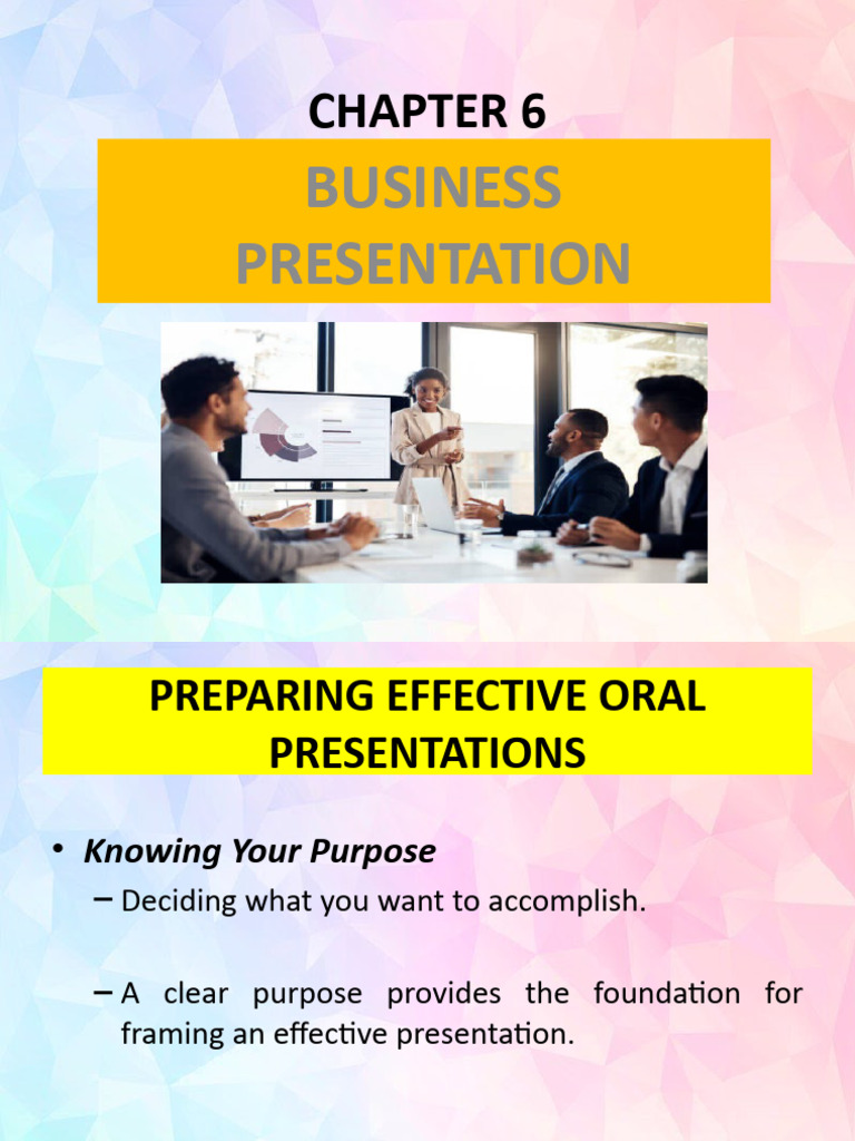 Chapter 6 - Business Presentation | PDF | Nonverbal Communication ...