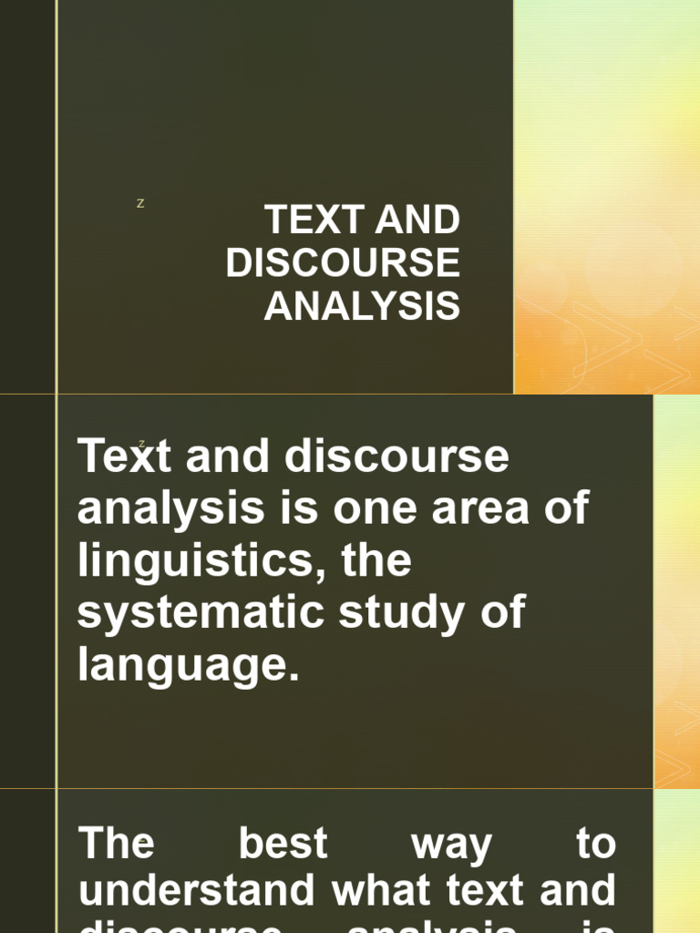 Text and Discourse Analysis | PDF
