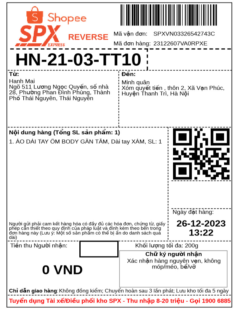 Shipping Label 23122607va0rpxe | PDF