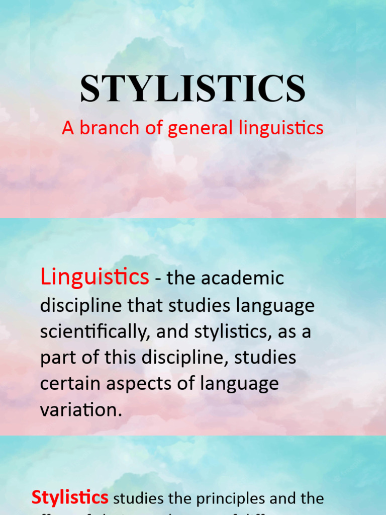 STYLISTICS | PDF | Sentence (Linguistics) | Speech