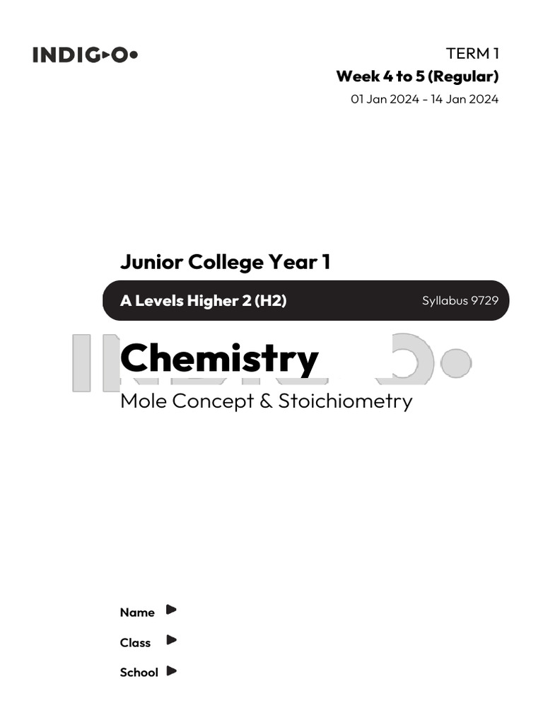 Moles and Stoichiometry (Students Copy) | PDF | Stoichiometry | Mole (Unit)
