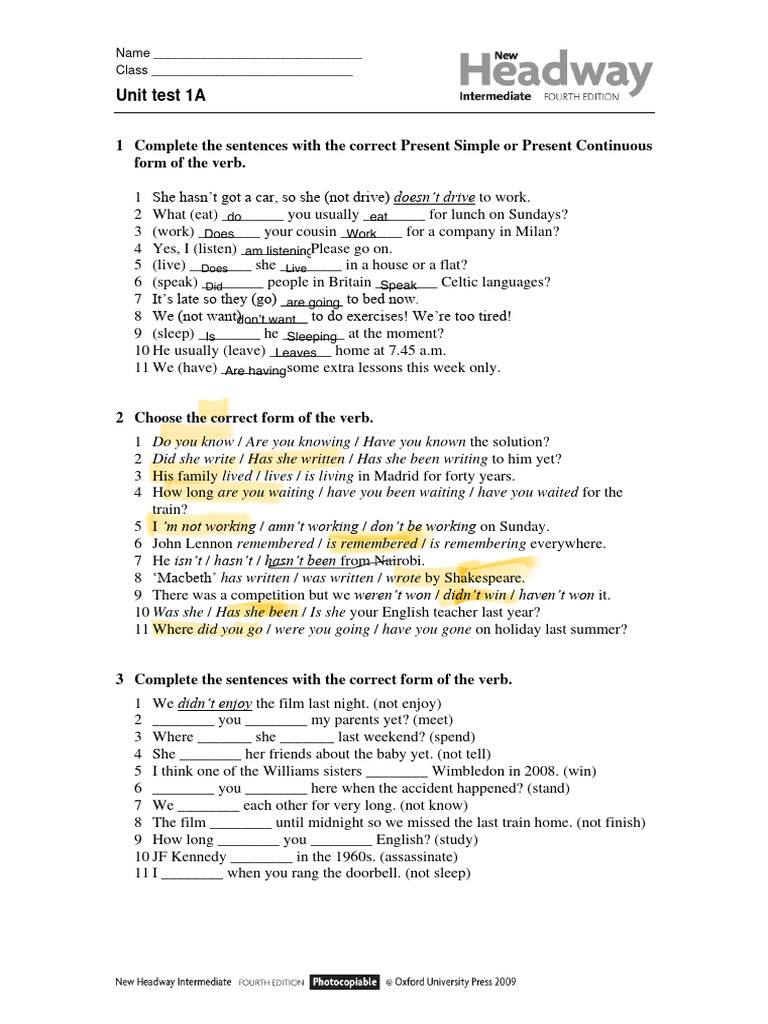 Unit Test (Unit 1) | PDF