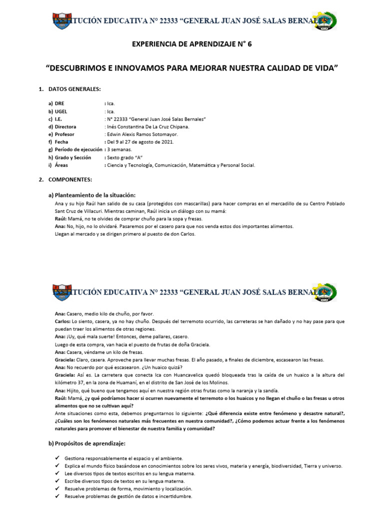 Situación Significativa Vi | PDF
