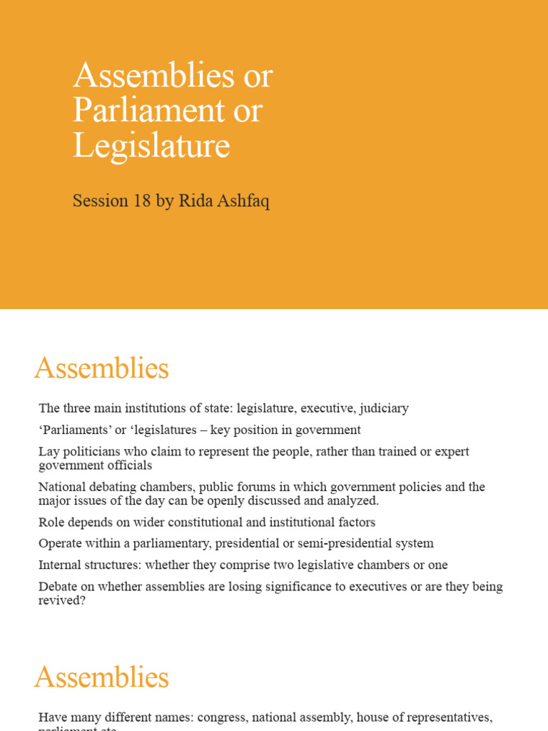 Session 18 Assemblies | PDF | Legislature | Parliamentary System