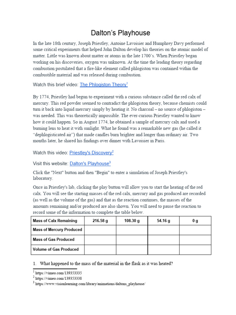 04 - DaltonGÇÖs Playhouse-V3 | PDF | Chemistry | Physical Sciences