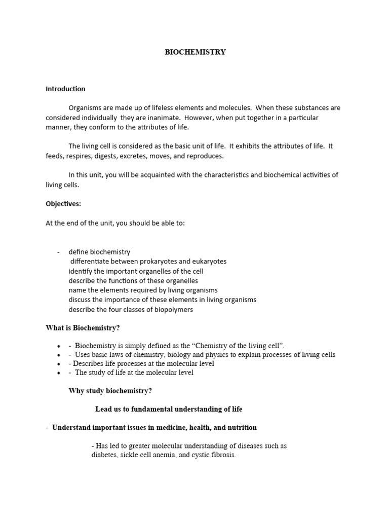 What Is Biochemistry | PDF | Cell (Biology) | Endoplasmic Reticulum