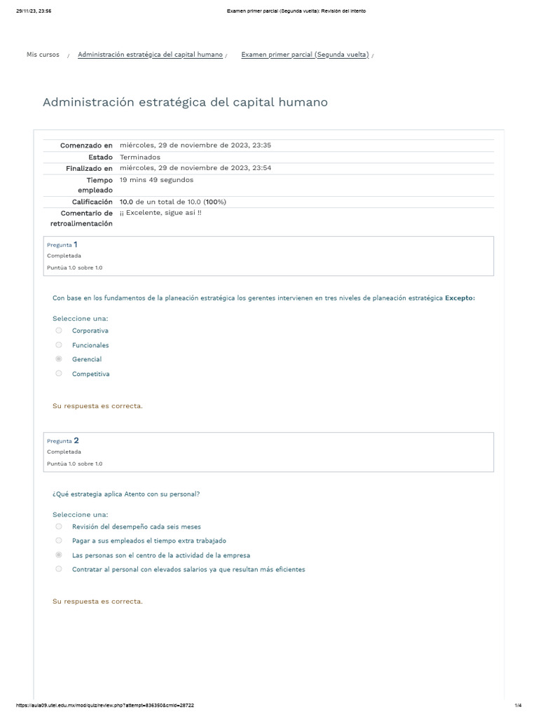 Examen Primer Parcial (Segunda Vuelta) - Revisión Del Intento | PDF | Gestión de recursos ...