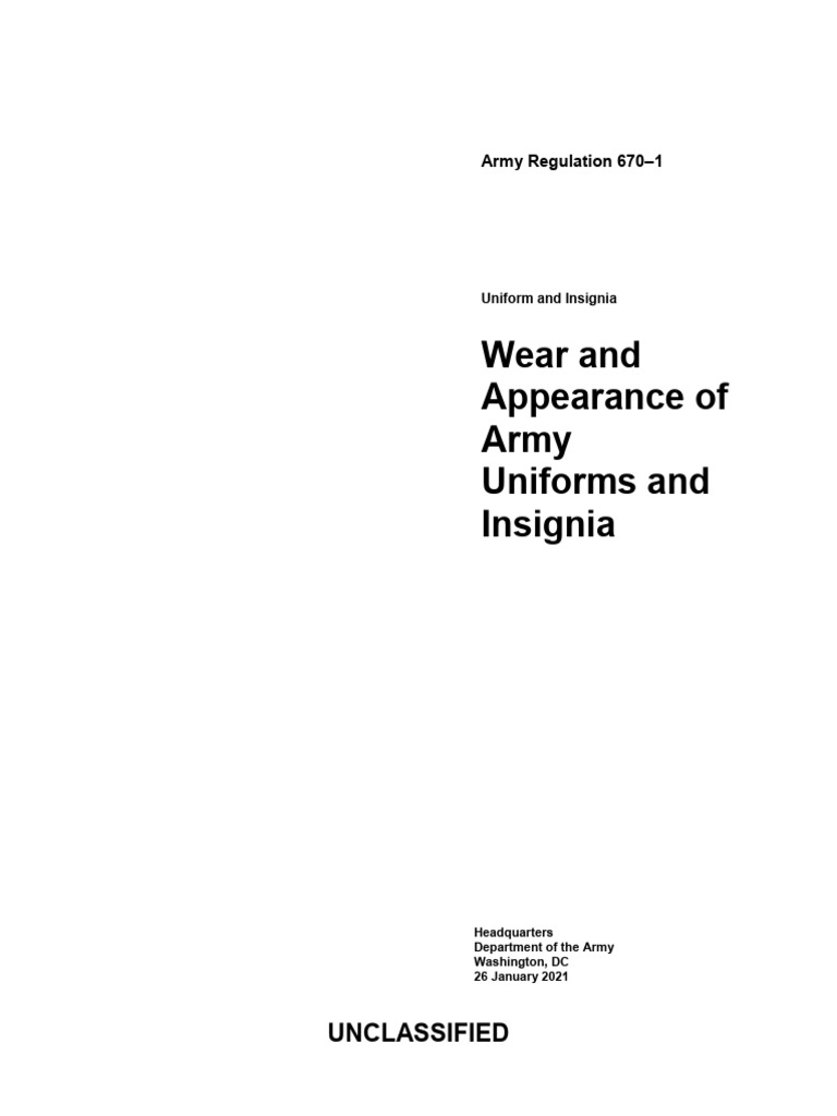 AR 670-1: Army Uniform Regulations | PDF | Hairstyle | Clothing