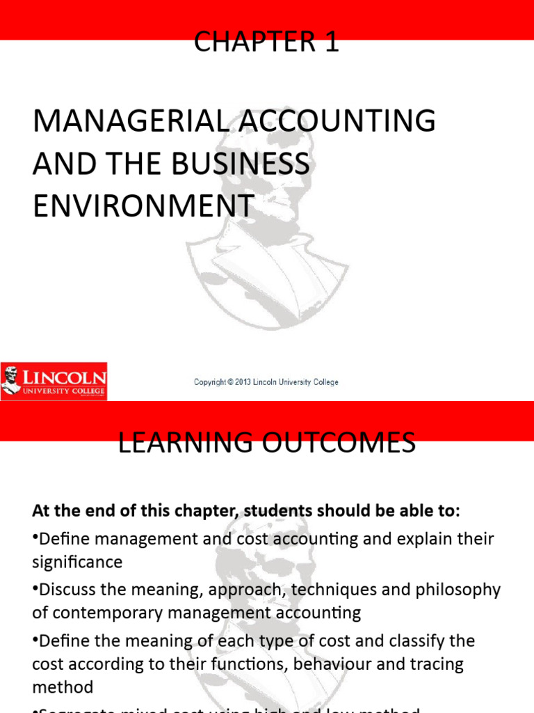 Chapter 1 - Managerial Accounting and The Business Environment | PDF | Management Accounting ...