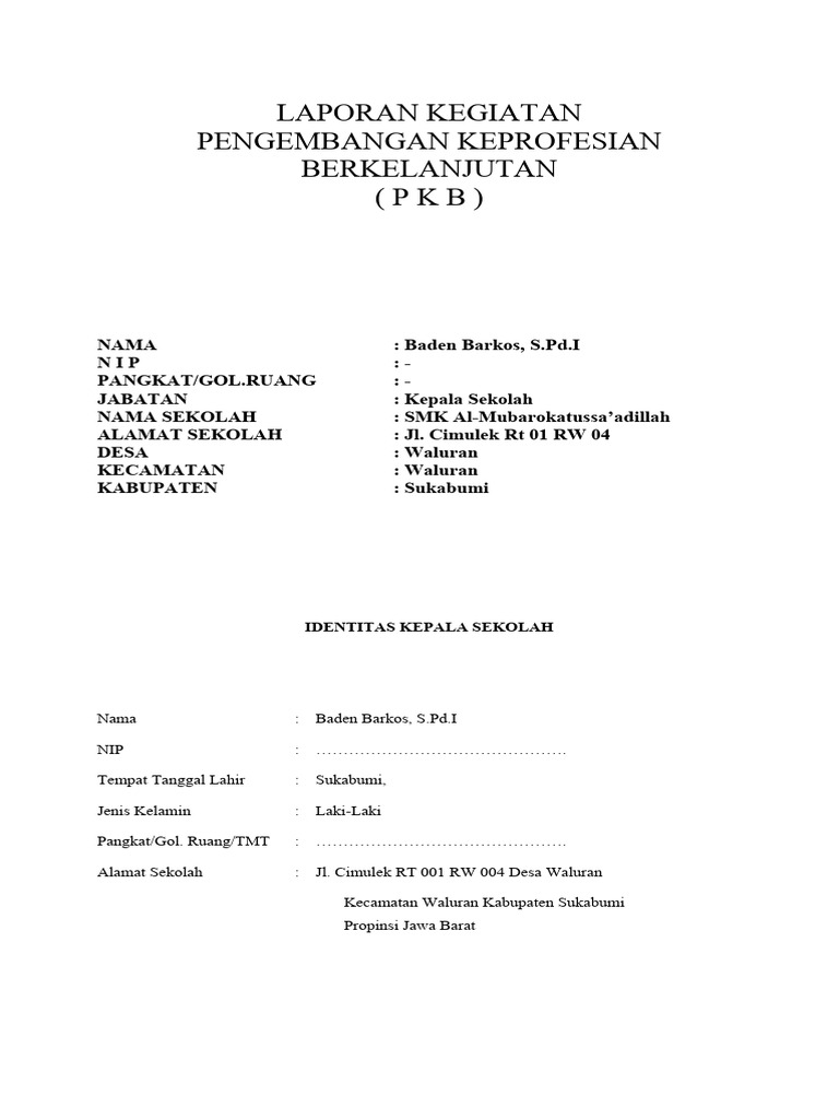 Contoh Laporan PKB | PDF