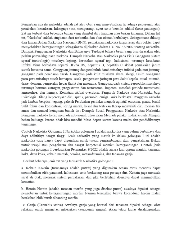 Legal Opini Narkotika / Puguh Alexander | PDF