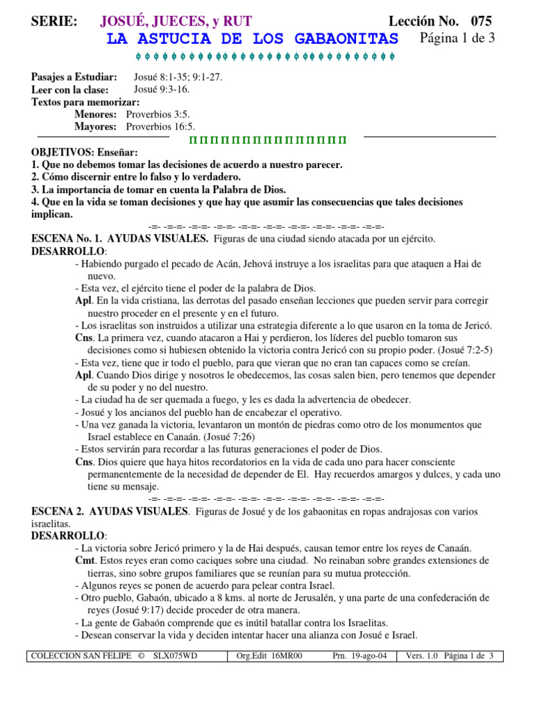 La astucia de los gabaonitas en Josué | PDF | Joshua | Creencia ...