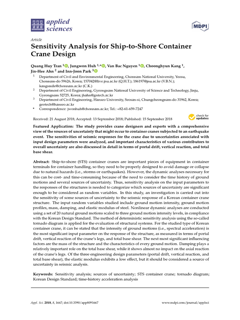 Sensitivity Analysis For Ship To Shore C | PDF | Sensitivity Analysis ...