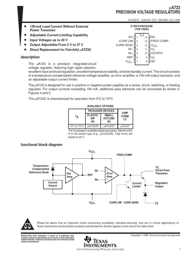 Ua 723 | PDF | Electrical Engineering | Electronic Circuits
