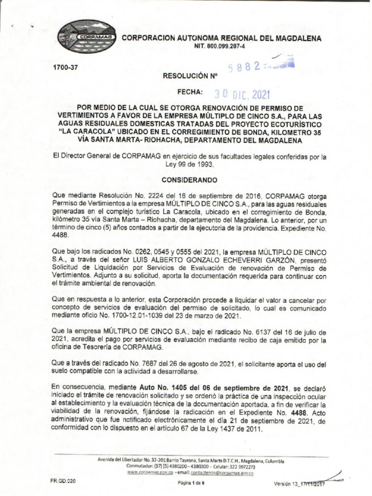 Resol 5882-2021 | PDF