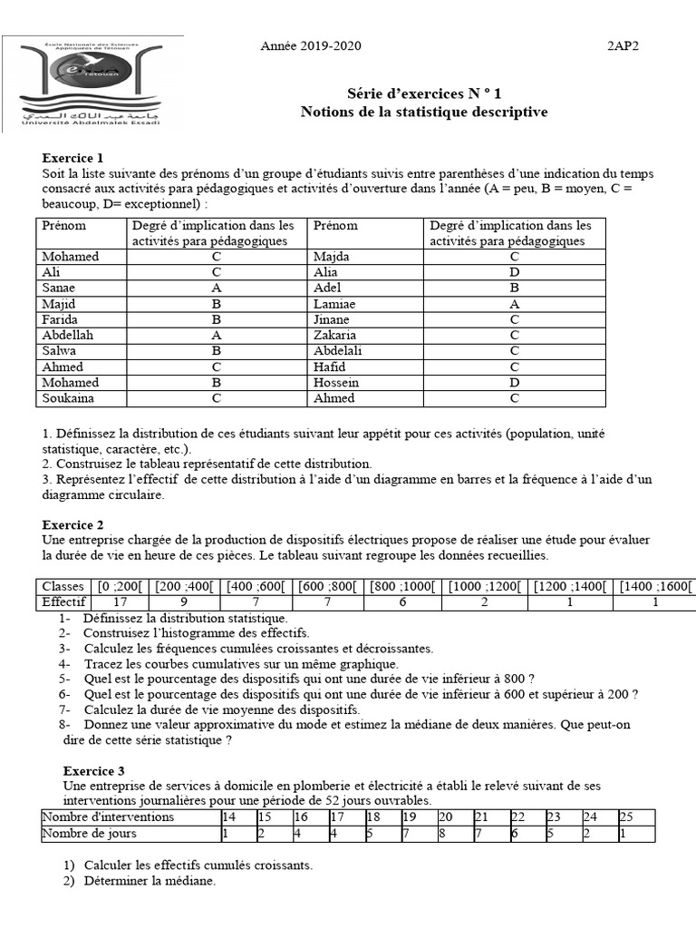 SÃ©rie 1 Exos | PDF