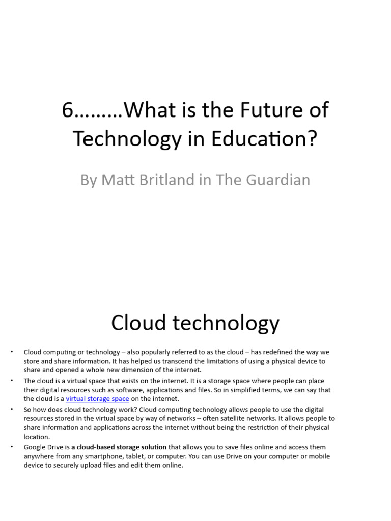 6 What Is The Future of Technology in Education | PDF