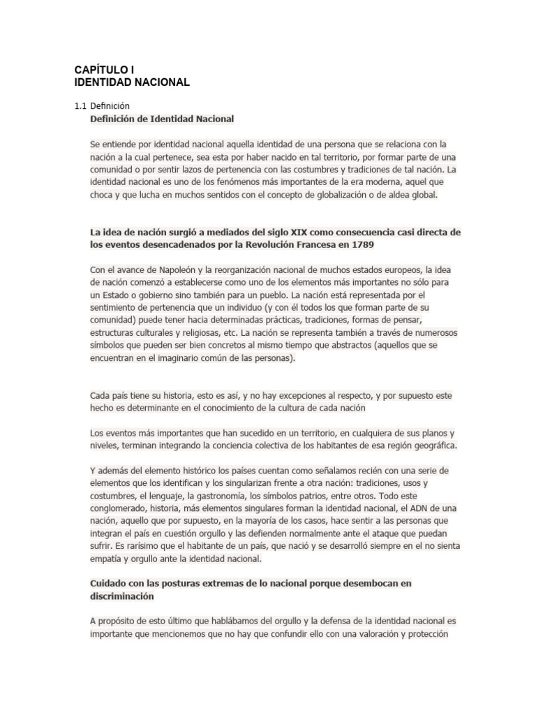Identidad Nacional | PDF | Nación | Perú