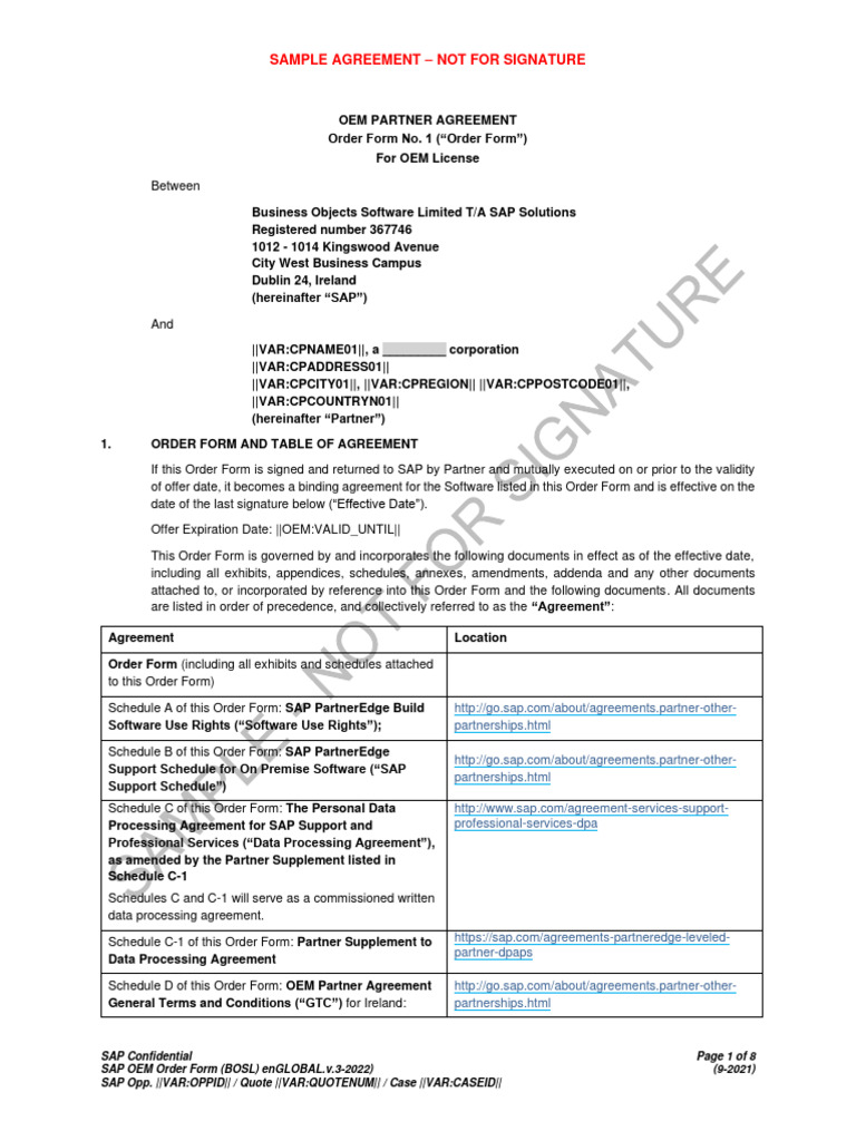 sap-oem-order-form-for-on-premise-sample-english-v3-2022 | PDF ...