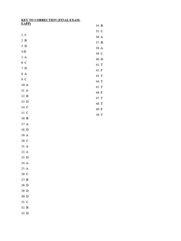 Key To Correction Eapp Final Exam | PDF | Technology & Engineering