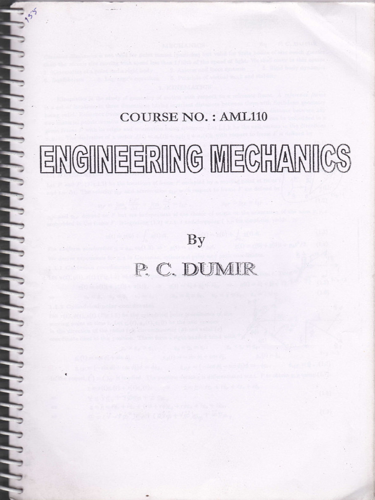 Engineering Mechanics P C Dumir PDF | PDF