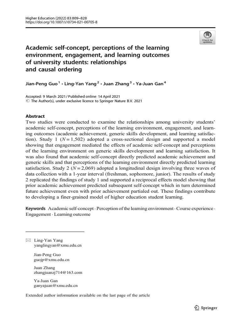 Academic Self Concept | PDF | Learning | Self Concept