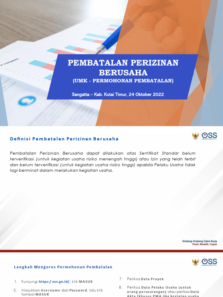 Proses Pembatalan Perizinan Berusaha | PDF | Pengelolaan Keuangan & Uang