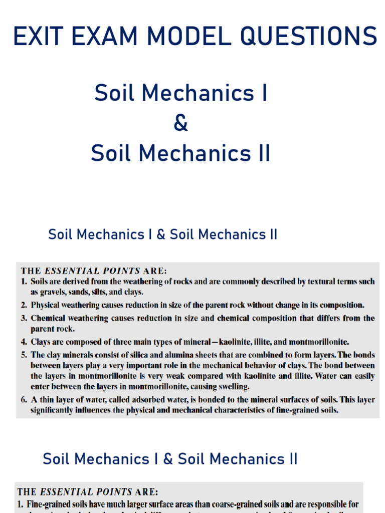 Exit Exam | PDF | Soil Mechanics | Density
