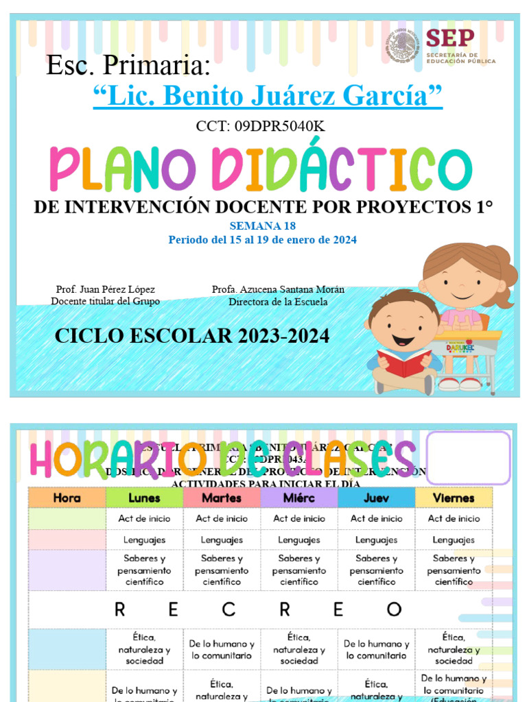 1 S18 Plan Del Docente 2023 2024 Pdf Evaluación Aprendizaje