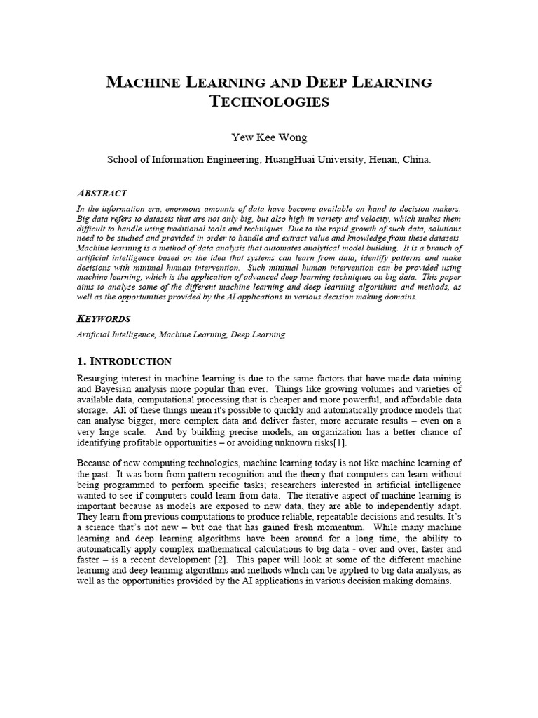 Machine Learning | Download Free PDF | Machine Learning | Deep Learning Machine Learning | Download Free PDF | Machine Learning | Deep Learning