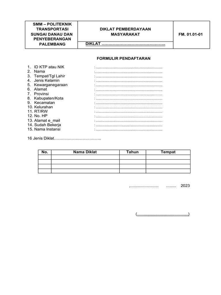 Formulir DPM 2023 | PDF